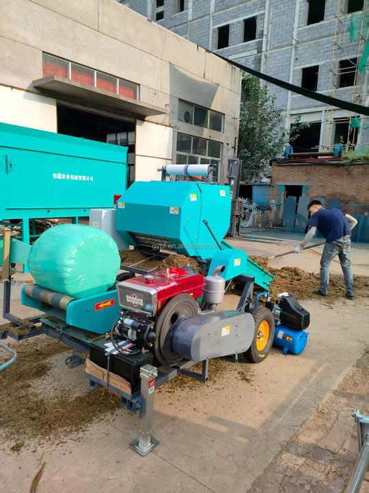 Silage Bale Straw Hay Baler Packing Machine Hot Sale Hand Powered Mini ...