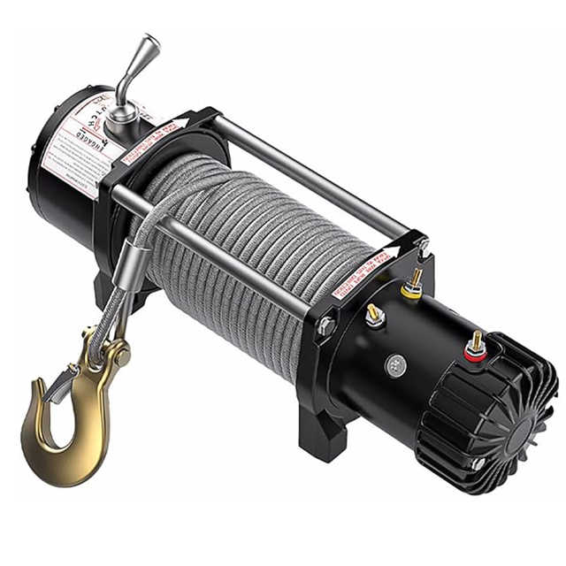 24V Electric Winch with Steel Wire Rope High Capacity Remote Control ...