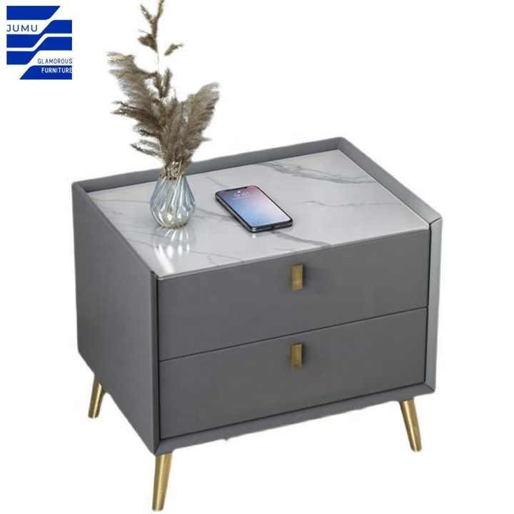 Smart Slide Wood Panel Bedside Table Nightstands for Home Furnishing ...