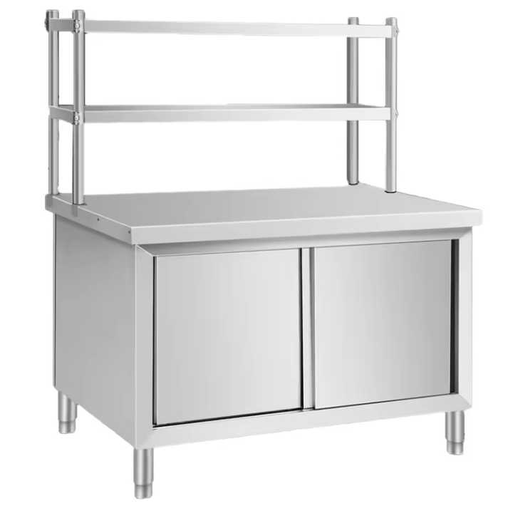 Heavy-Duty Stainless Steel Cabinet Workbench kitchen Storage work table ...