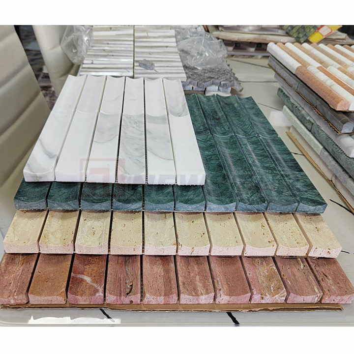 Curve Fluted Marble Tiles - Modern Mosaic Decor Solutions