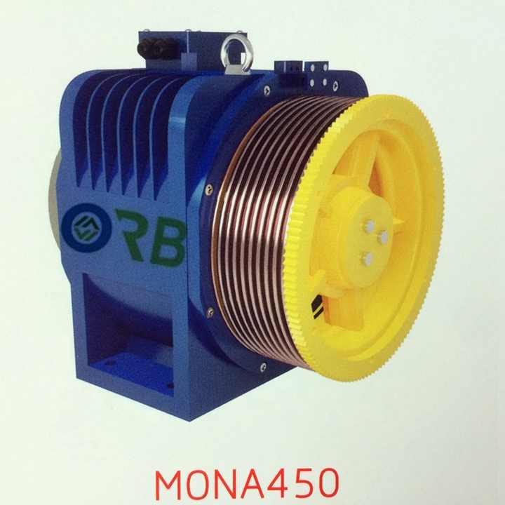 Mesin Traksi Lift Gearless PM Motor untuk Lift Penumpang Kapasitas ...