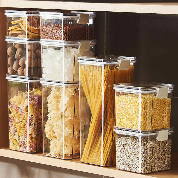 Clear Plastic Airtight Food Storage Container – 0-1L Kitchen Fridge Jar