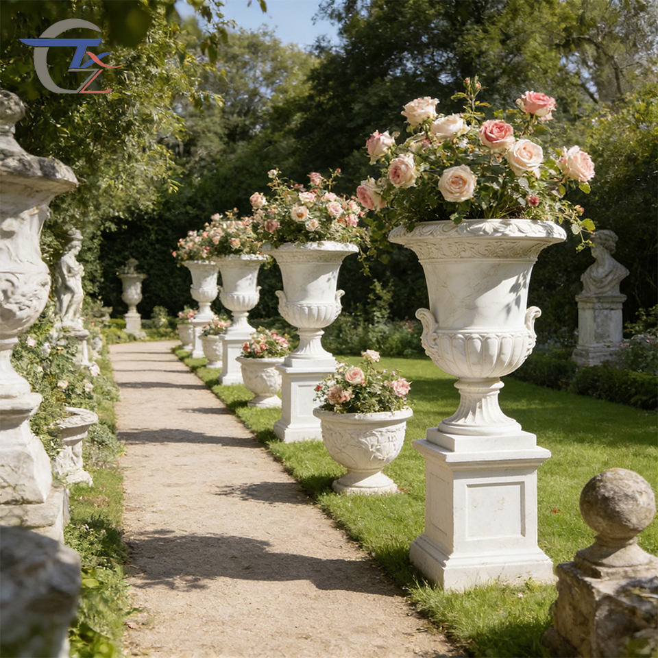 Modern Design Grc Sculpture Flower Pots Classic Carved Durable ...