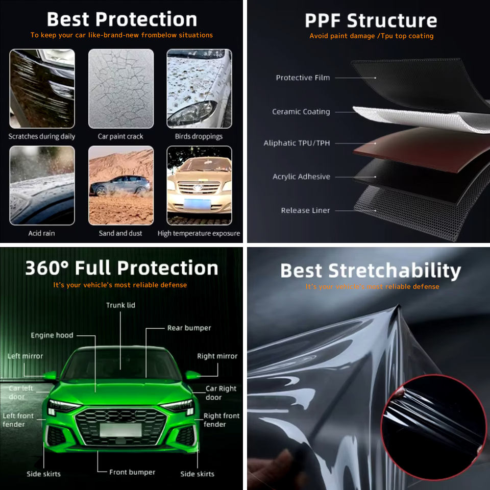 10 Years Warranty Self Healing Super Glossy Tpu Ppf Paint protection ...
