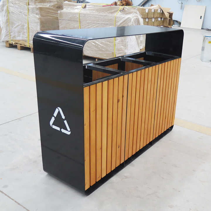 New Design Commercial Recycle Bin Wood Street Litter Bin Street Park ...