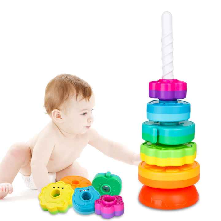 Rainbow Spinning Tower - Educational Toy for Autistic Kids