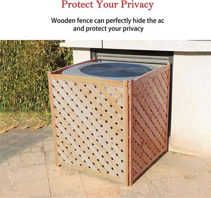 Air Conditioner Privacy Fence Screen - Wood Fencing for Patio