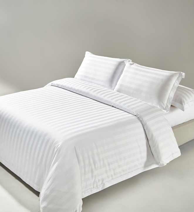 Dubai Hotel Sateen Stripe 100% Cotton Hotel Bed Cover Fabric Hotel Bed ...