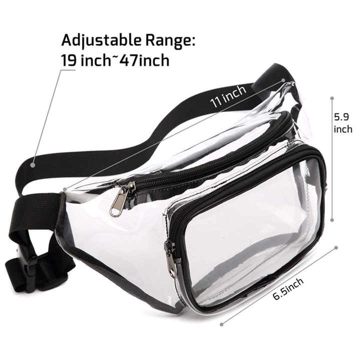 Custom Waterproof Cute Waist Bag Stadium Approved Purse Transparent PVC ...