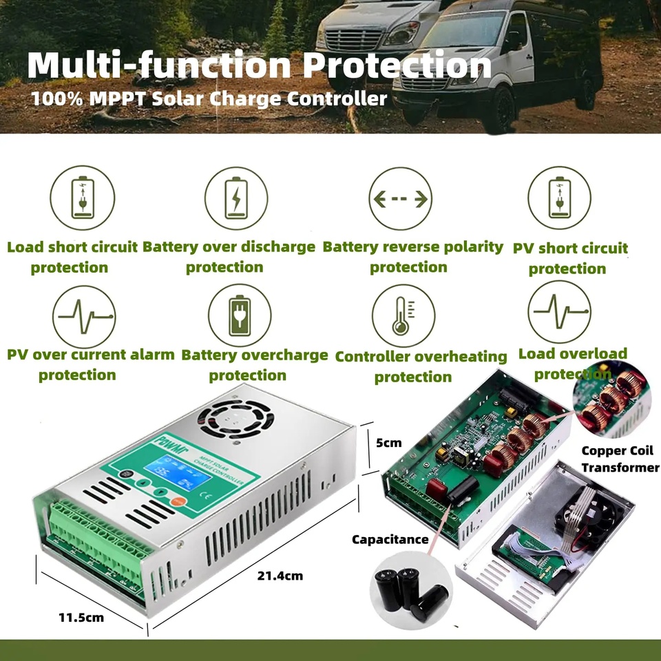 MPPT 60A Solar Regulator - Efficient 12V to 48V Control