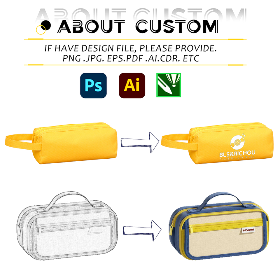 Wholesale Custom Logo Pencil Case Campaign Double-Layer Stationery Bags ...
