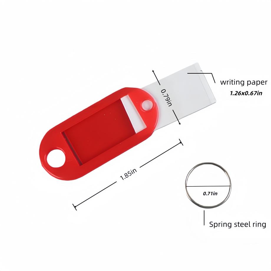 50pack Plastic Key Tags - Durable and Versatile ID Labels