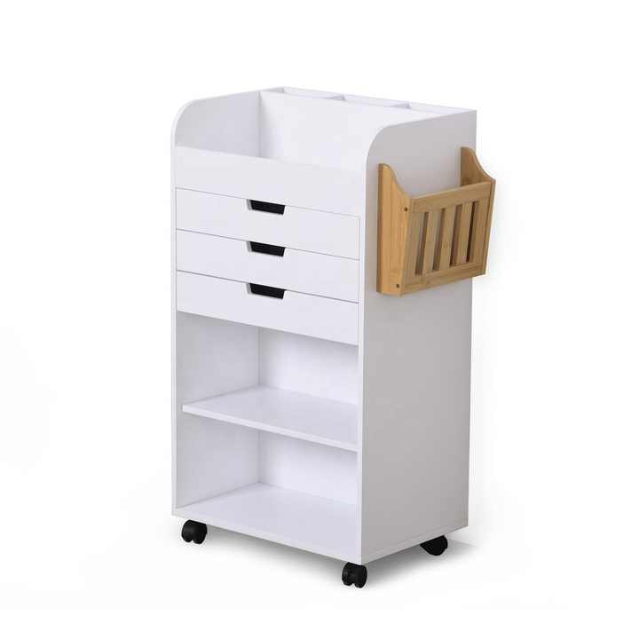 Modern Multifunction Lockable Casters Rolling Storage Cabinet Cart with ...