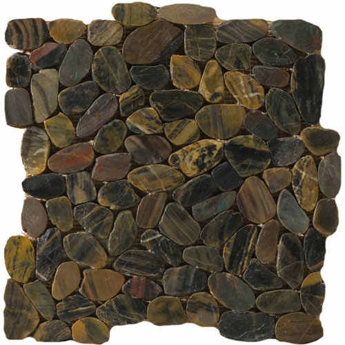 Mix Color Sliced Cheap Pebble Marble Outdoor Floor Tiles Mat Pebble ...