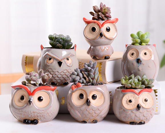 Handcrafted Owl Planters - Elegant Home Decor Solutions