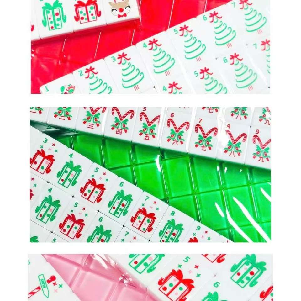 Christmas Mahjong Tiles Mahjong Tiles Household Gift Set Embroidered ...