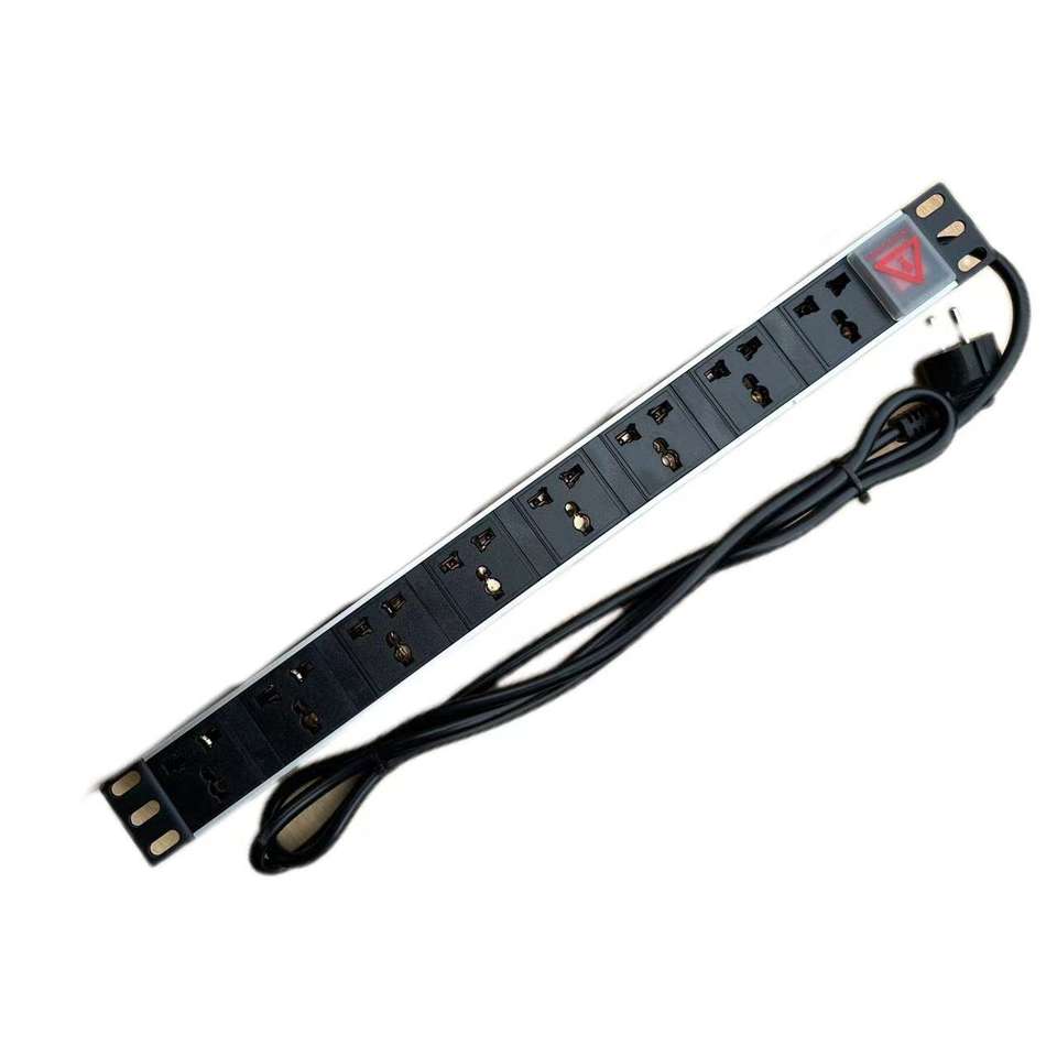 Universal 1U 8 Way PDU with On/off Switch - Power Distribution Unit