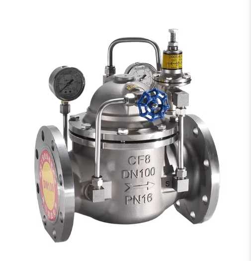 304 Stainless Steel Model 200X-16P Manual & Power Water Control Valve Pilot Adjustable Pressure ...