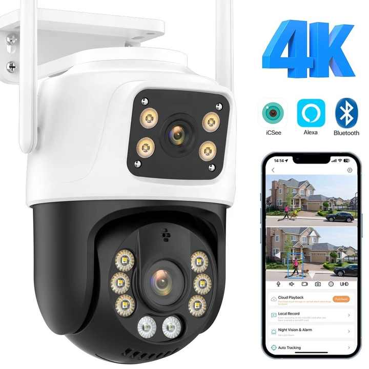 3K 6MP HD Outdoor Wireless IP Camera Dual Screen Auto Tracking Security ...