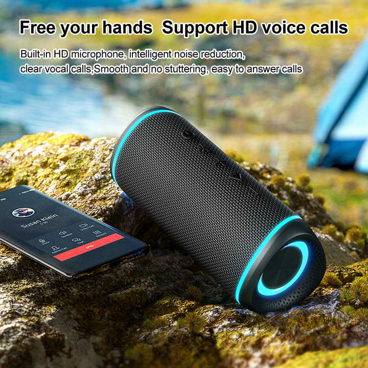 Hot Selling Black Waterproof IPX-5 Portable Wireless Bluetooth 5.0 Home ...