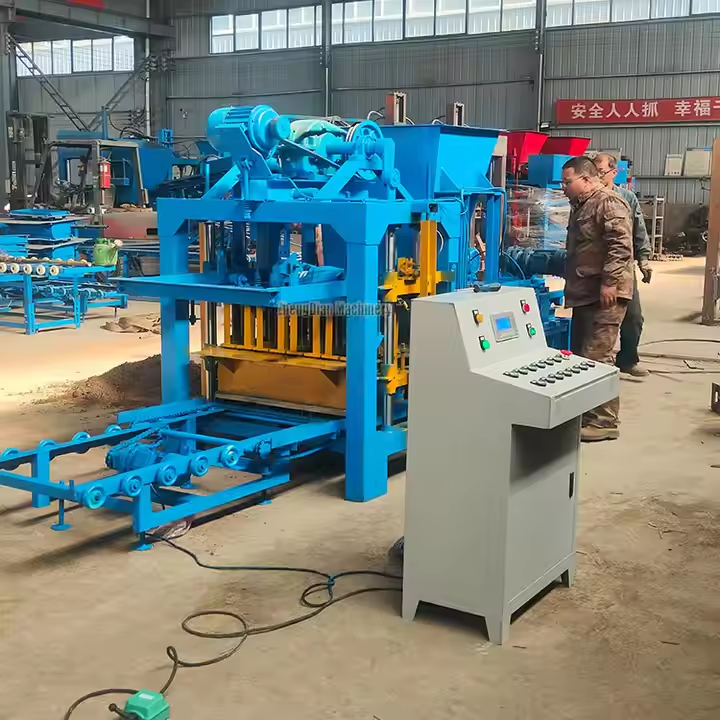 QT4-25 Concrete Block Paver Machine /Commercial Brick Making Machine ...