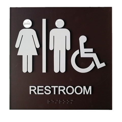 Custom ADA Braille Signage indoor Restroom sign hotel signage plate for ...