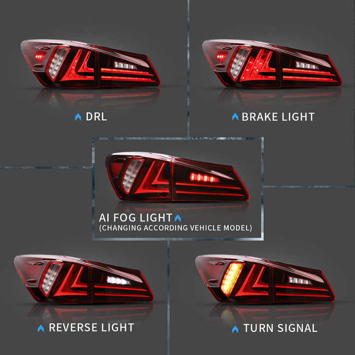 VLAND Full LED Tail Lights for Lexus IS250 IS350 2006-2012