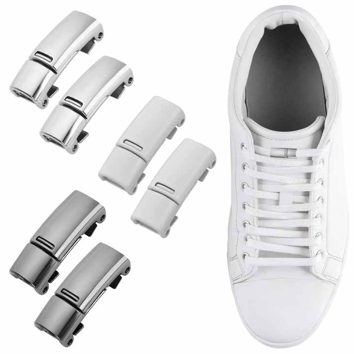Free Sample DIY Magnetic Metal No Tie Shoelaces Tips Buckle Lock ...
