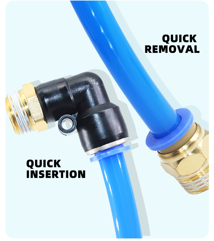 Air Pipe Connectors T Type Plastic Three-way Quick-connect Pe Pneumatic ...