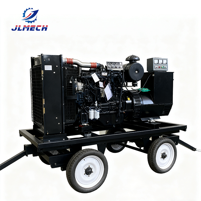 Open Trailer Type 30KW 50KW 60KW diesel Generator Set Small Size Mobile Construction Site Backup ...