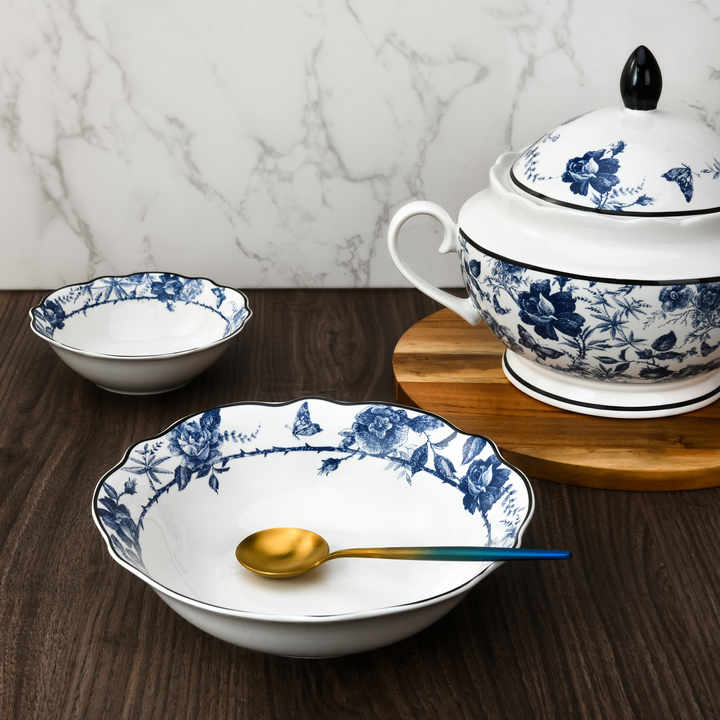 Chinese Flower Porcelain Dinnerware Set - 16 Pieces