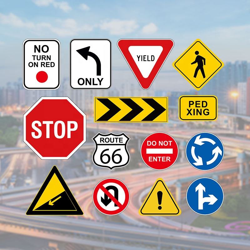 Traffic Road Safety Warning Control Sign Board High Reflective Sheeting ...
