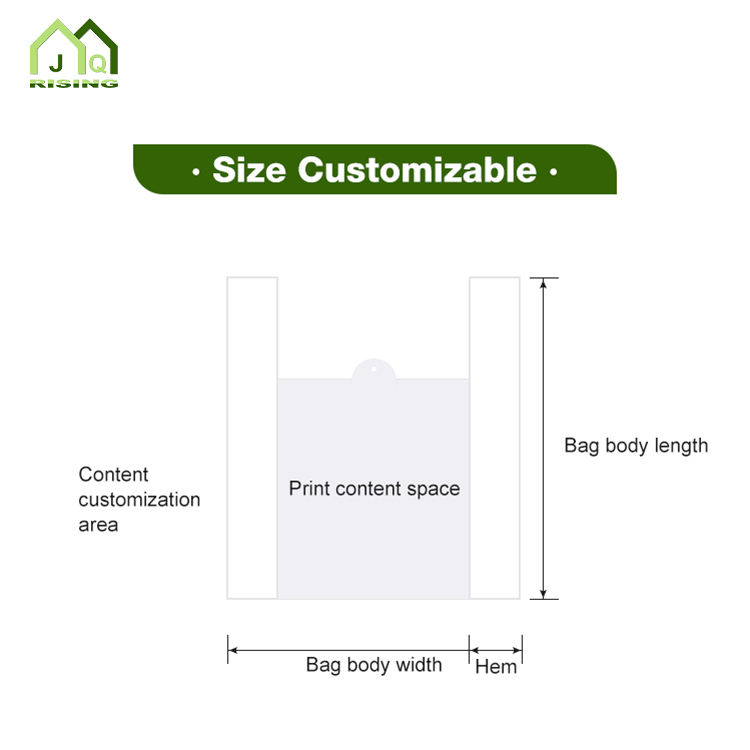 Biodegradable Cornstarch Packaging Bag Compostable Grocery T-shirt Bag ...