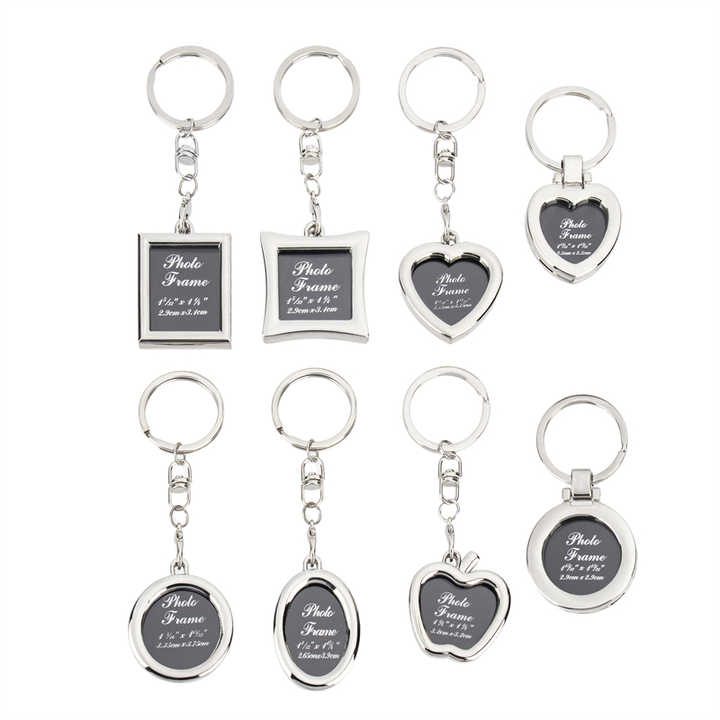 Custom Multi-Shaped Photo Keychain Zinc Alloy Blank Family Photos ...