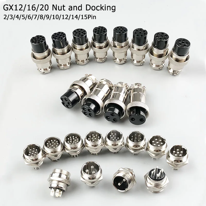 GX25 Silver-Plated Copper Circular Connector 6-Pin Aviation Plug Female Coaxial RF Connectors ...