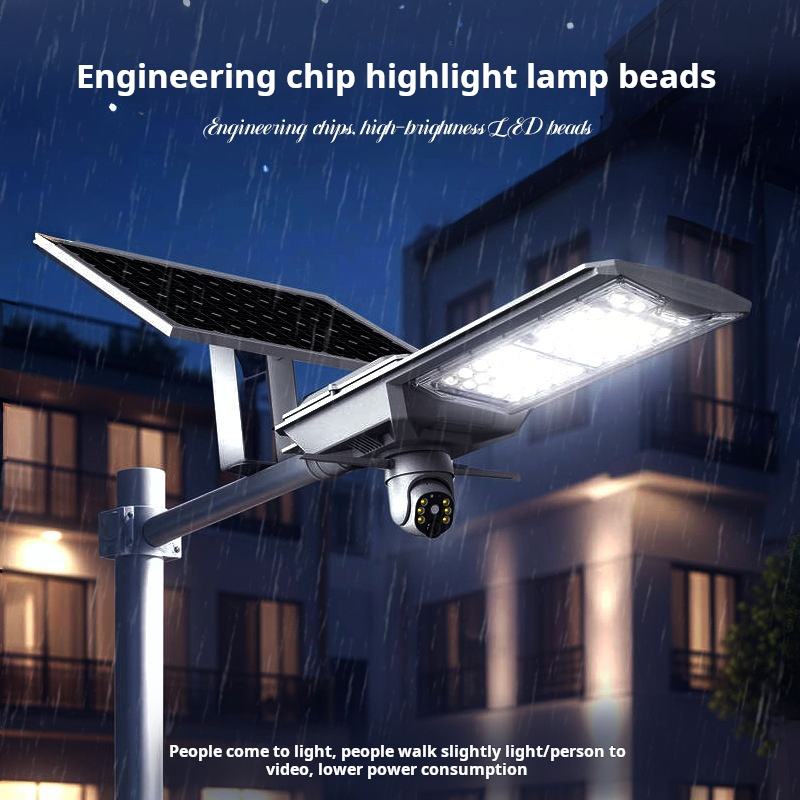 500 Watt LED Flood Light with CCTV Camera Solar Integrated Exterior ...