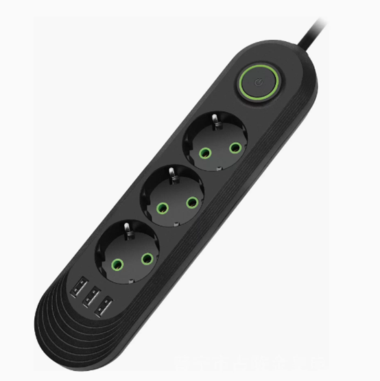 EU Standard Round Pin Triple Socket Outlet with Customizable USB Ports ...