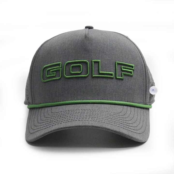 5 Panel Golf Peaked Cap Custom Club Logo Perforated Baseball Golf Hats ...