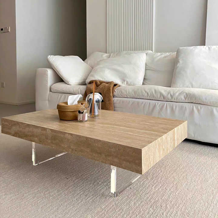 Modern Minimalist Square Coffee Table Luxury FRP Design Small Apartment ...