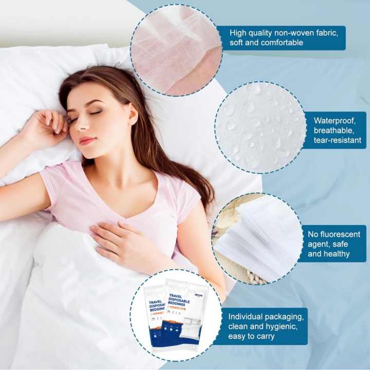 Portable 4PCS Disposable Bedding Set for Hotel & Travel