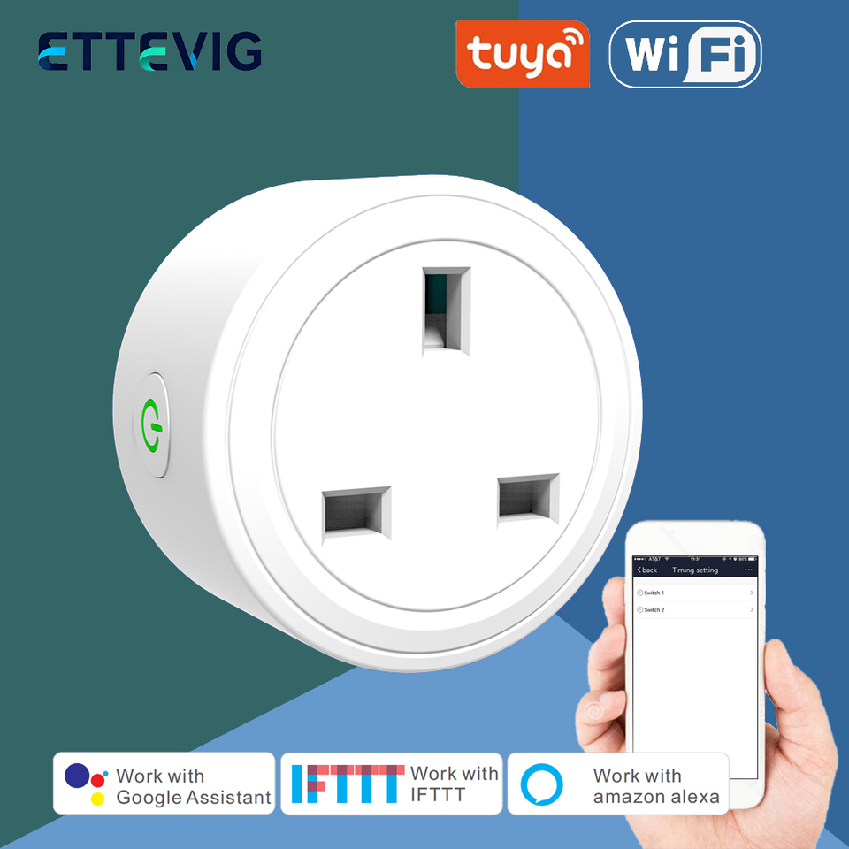 Wifi Socket UK Plug 16A Copper Tuya Smart Home Automation Electrical ...