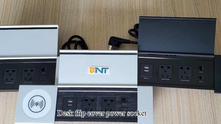 Flushed mounted recessed flip up cover multi power table socket outlet ...