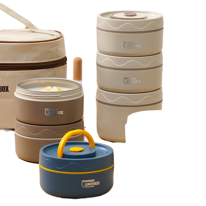 Stainless Steel Sealed Circular Insulated Lunch Box Kitchen Accessories ...
