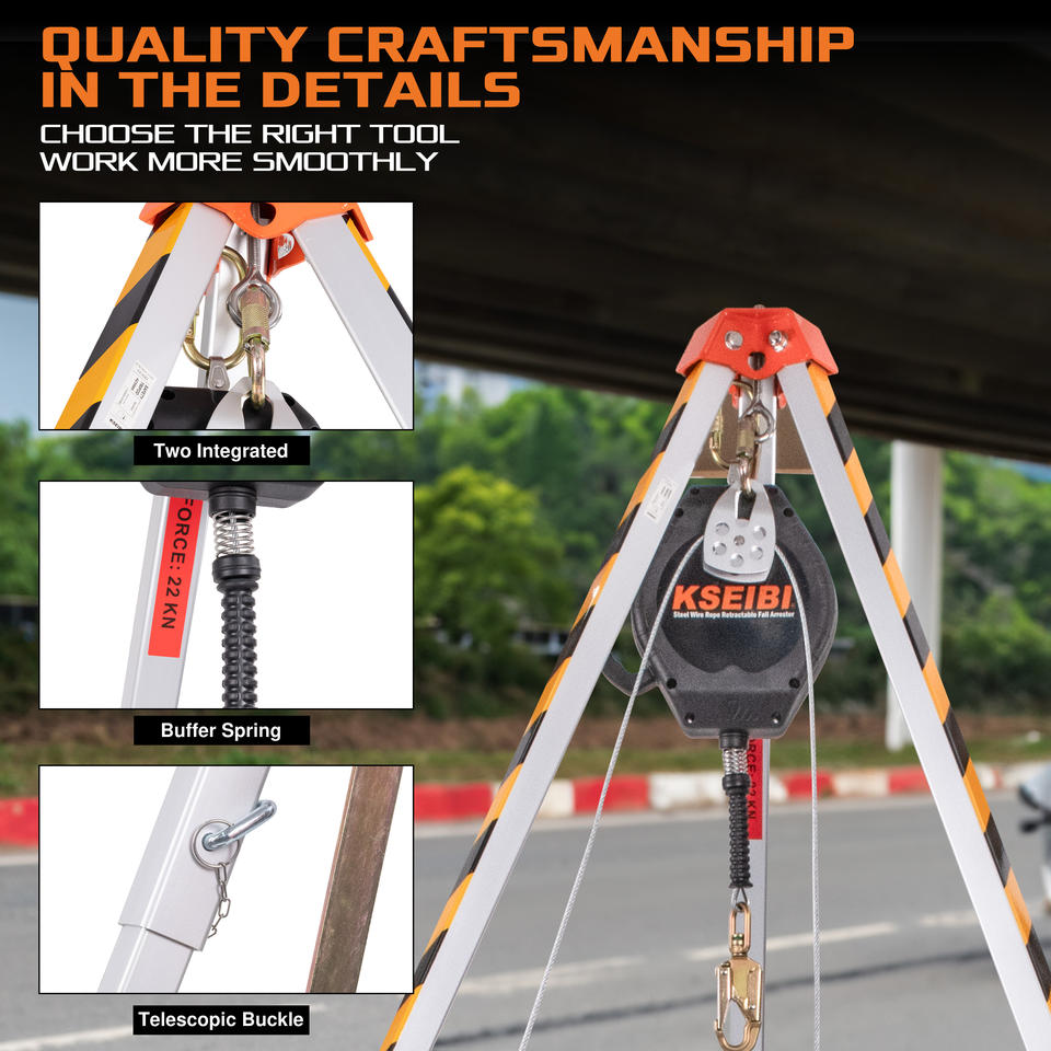 KSEIBI Industrial Grade Confined Space Safety Rescue Lifting Tripod+ ...