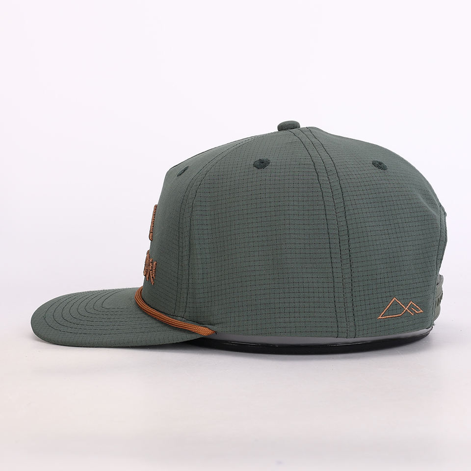 High Quality 5-Panel Flat Brim Cotton Rope Sporty Snap Back Hat With ...