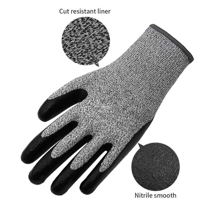 High Quality 13g Smooth Nitrile Anti-Cut Construction Work Gloves for ...
