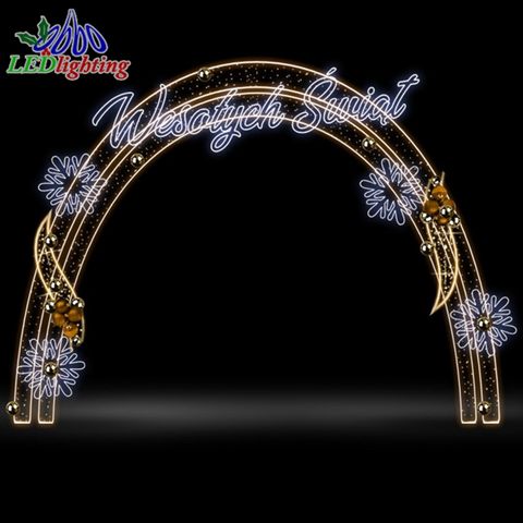 Outdoor Christmas Arches LED Lighted Commercial Grade Street Decoration ...