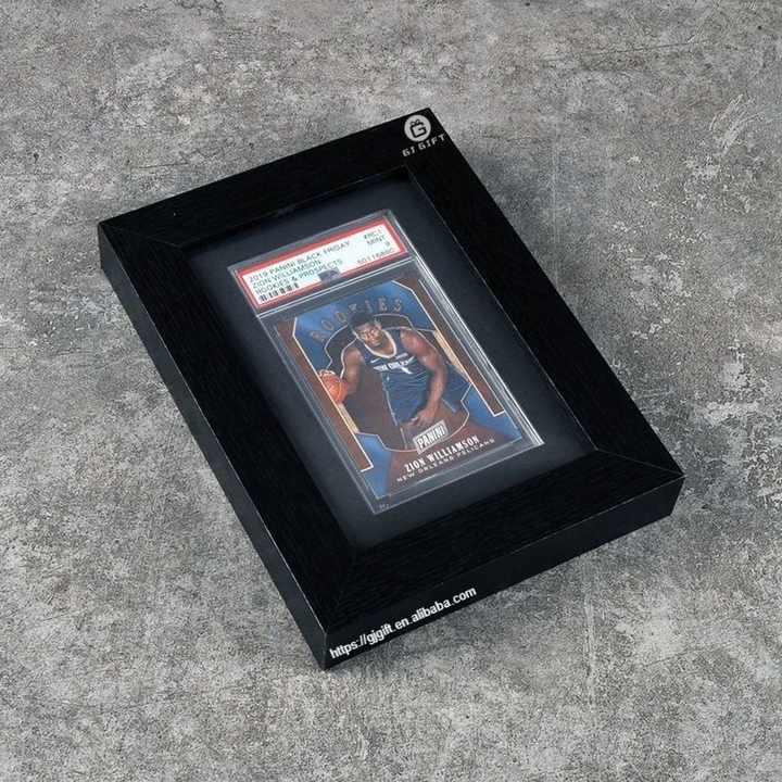 Wooden Frame Wall Mount Trading Card Display Case Fit for PSA-BGS-CGC-SGC Graded Cards 35pt to ...