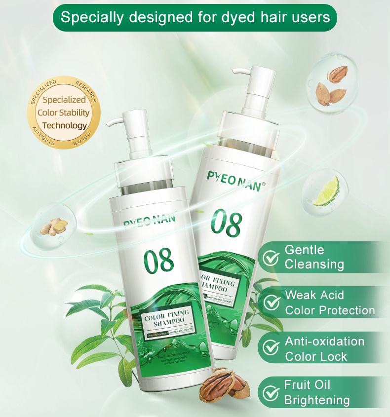 OEM Custom Permanent Color Fixing Liquid Shampoo Dry Damaged Hair Color ...